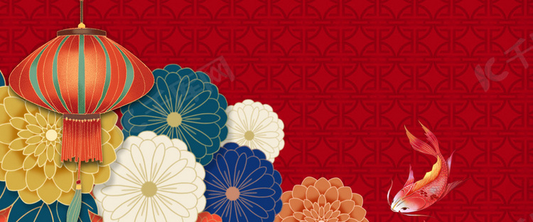 创意简约红色国潮中式背景合成背景图片免费下载-千库网