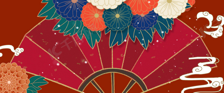 中式红色国潮背景合成背景图片免费下载-千库网