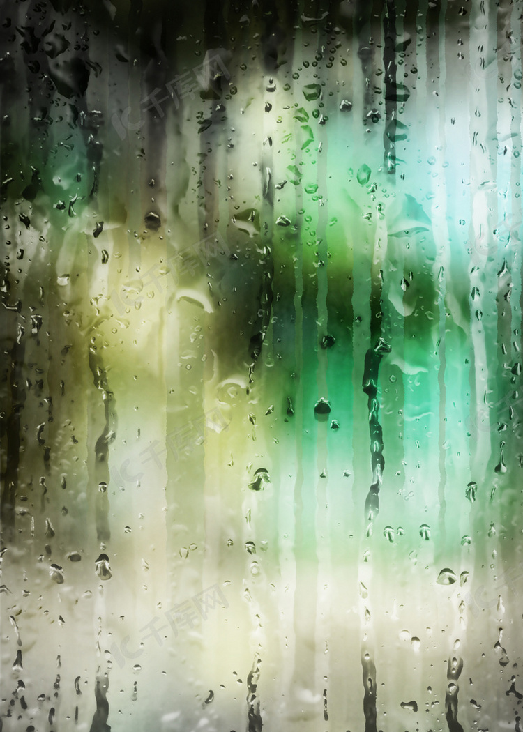 绿色光效下雨背景图片免费下载-千库网