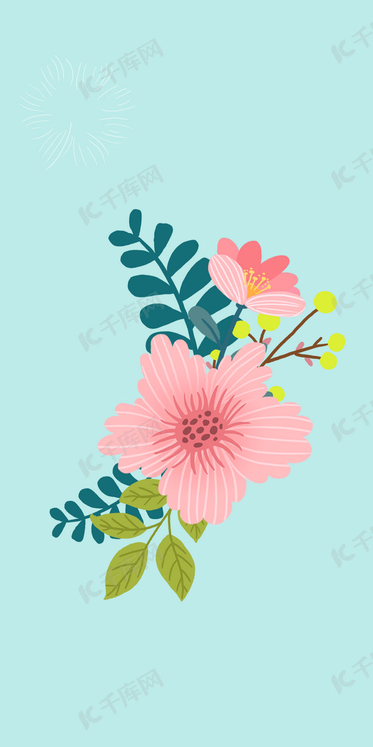 漂亮的花卉手机壁纸背景图片免费下载-千库网