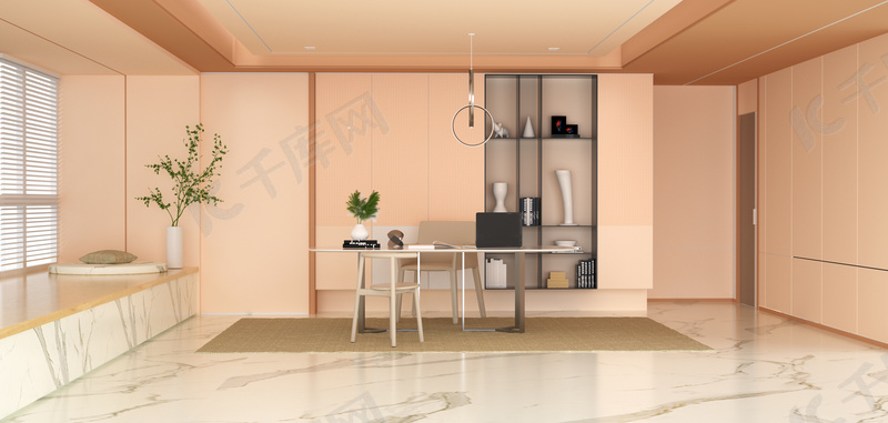 书房c4d室内书房空间背景图片免费下载-千库网