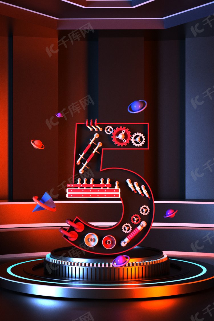 电商倒计时科技立体C4D背景图片免费下载-千库网