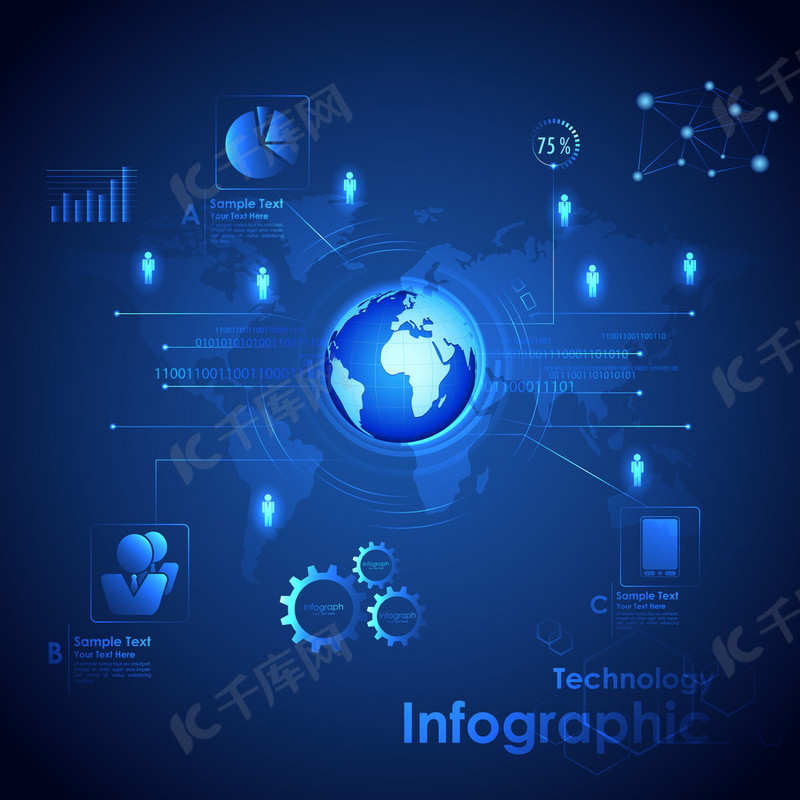 技术信息图背景图片免费下载-千库网