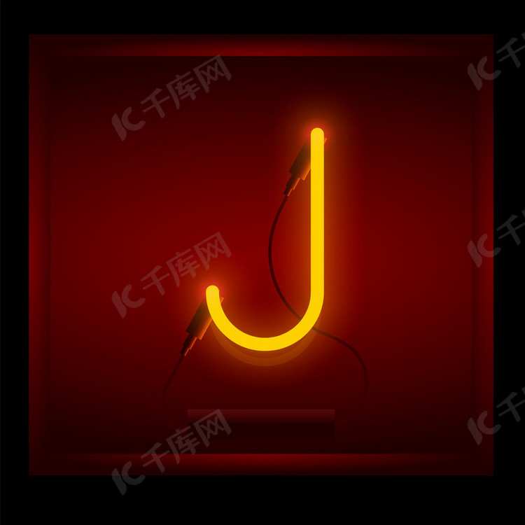 现实的霓虹字母 J背景图片免费下载-千库网