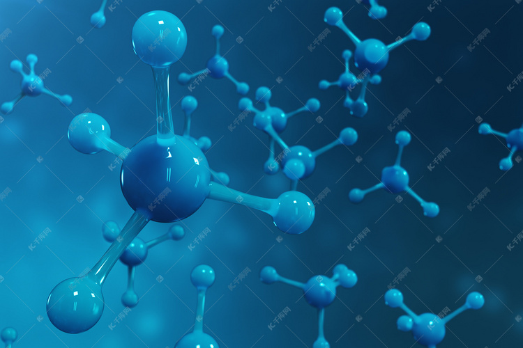 3d 渲染分子。原子 bacgkround。横幅或传单的医学背景。分子结构在原子水平上.高清摄影大图-千库网