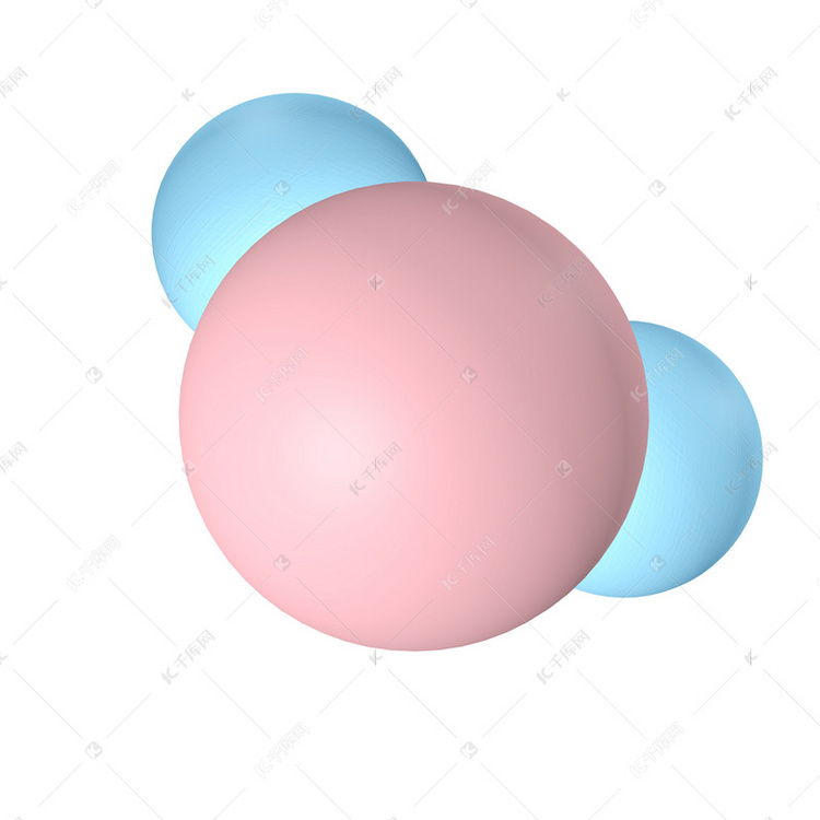 水分子由两个氢原子和一个氧原子组成，它们彼此相连。 在固态状态下叫做冰.高清摄影大图-千库网