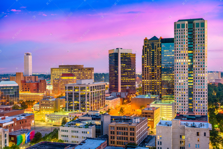 阿拉巴马州伯明翰市 Skyliune高清摄影大图-千库网