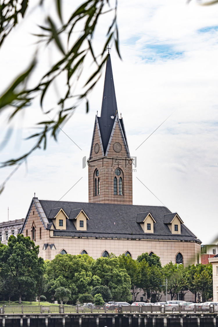 上海圣弥额尔天神堂摄影图高清摄影大图-千库网