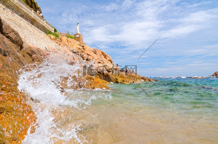 tosa de Mar, Costa Brava，西班牙海洋山峦高清摄影大图-千库网