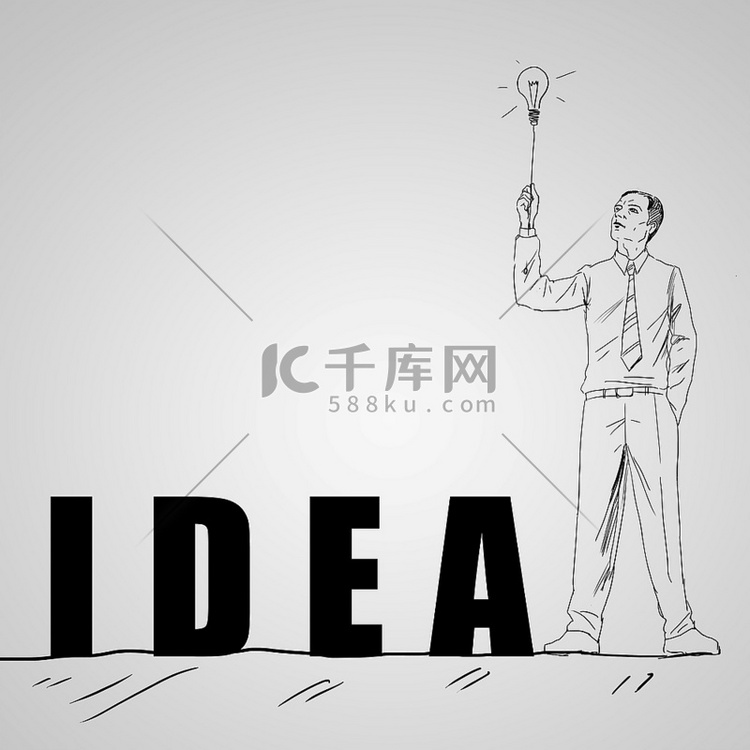 画一个站着沉思的人简笔画铅笔高清摄影大图-千库网