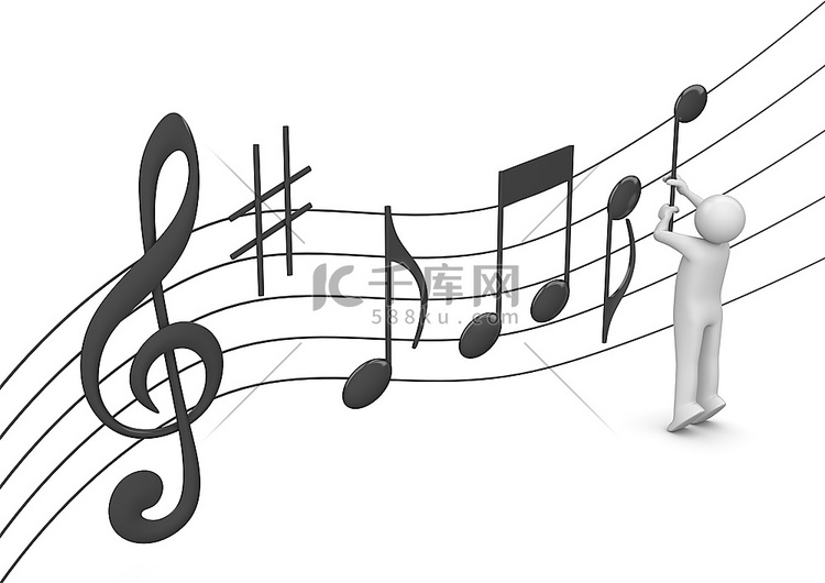 作曲家-音乐收藏简笔画矢量剪影高清摄影大图-千库网