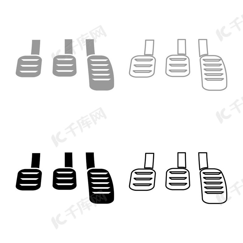 踏板制动离合器加速器手动变速器汽车设置图标灰色黑色矢量插图图像简单实心填充轮廓轮廓线薄平面样式。背景图片免费下载_海报banner/高清大图 ...