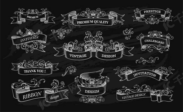 黑板上的复古横幅。背景图片免费下载_海报banner/高清大图_千库网(图片编号6219965)