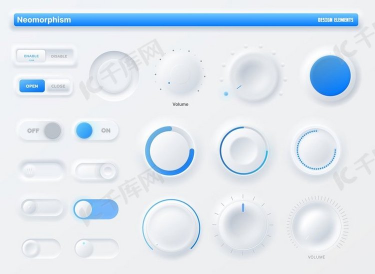 Neumorphic 旋钮 UI 套件、移动应用程序按钮、用户界面或 UX。背景图片免费下载_海报banner/高清大图_千库网(图片编号 ...