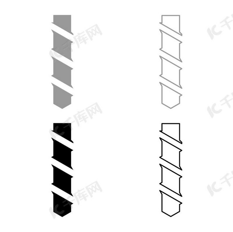 钻头螺旋设置图标灰色黑色矢量插图图像简单实心填充轮廓轮廓线薄平面样式。背景图片免费下载_海报banner/高清大图_千库网(图片编号6214007)