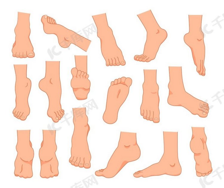 卡通脚。背景图片免费下载_海报banner/高清大图_千库网(图片编号6222514)