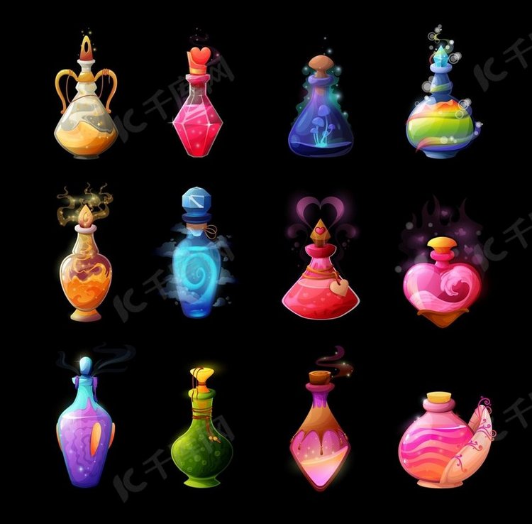 卡通药水瓶。背景图片免费下载_海报banner/高清大图_千库网(图片编号6229553)