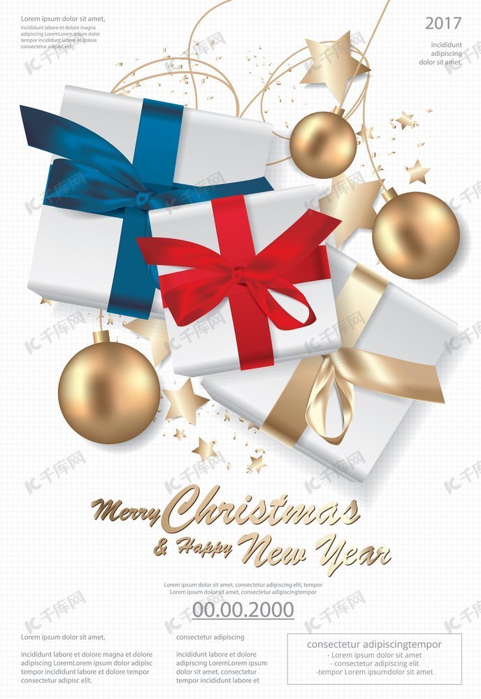 圣诞快乐 &? 新年快乐模板背景矢量图背景图片免费下载_海报banner/高清大图_千库网(图片编号6274078)