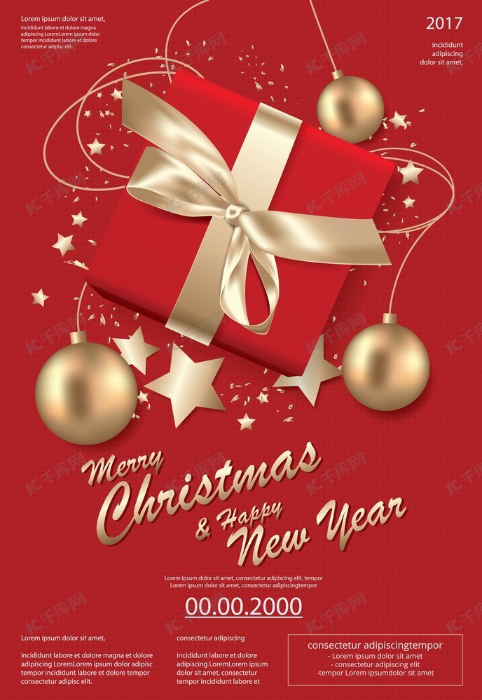 圣诞快乐 &? 新年快乐模板背景矢量图背景图片免费下载_海报banner/高清大图_千库网(图片编号6274081)