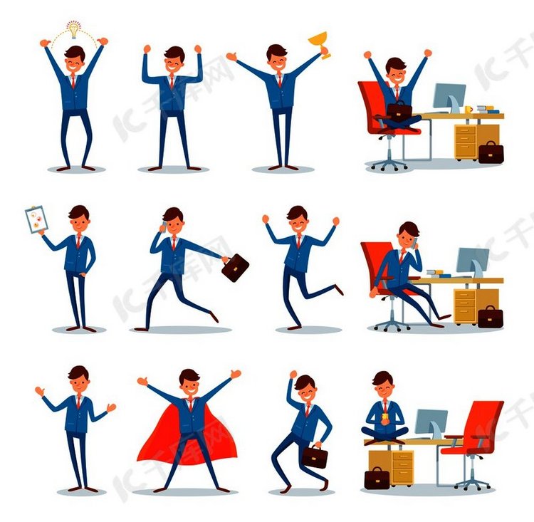 商人在工作，办公室主任与客户矢量一起工作。背景图片免费下载_海报banner/高清大图_千库网(图片编号6281260)