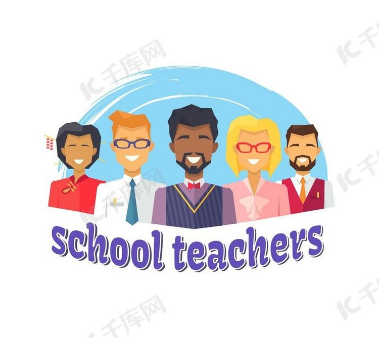 学校教师彩色图标矢量插图。背景图片免费下载_海报banner/高清大图_千库网(图片编号6340486)