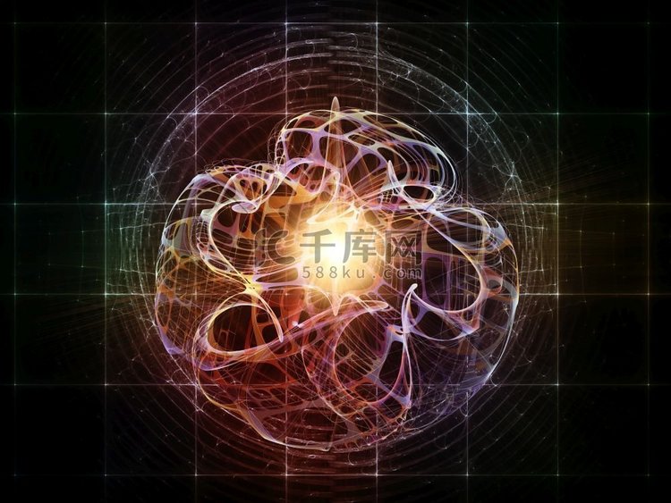 空间中的拓扑三维人工结构。高清摄影大图-千库网