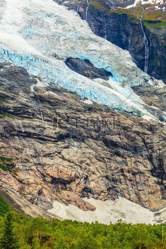 Boyabreen Glacier in Fjaerland area in Sogndal Municipality in Sogn og ...