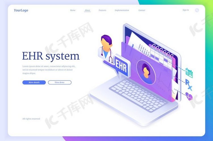 EHR 系统横幅。背景图片免费下载_海报banner/高清大图_千库网(图片编号6349550)