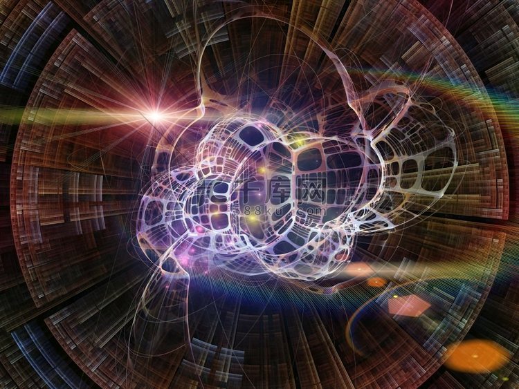 空间中的拓扑三维人工结构。高清摄影大图-千库网