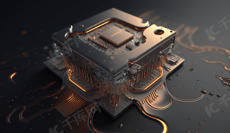 金色科技芯片数据处理器背景图片免费下载_海报banner/高清大图_千库网(图片编号6385863)