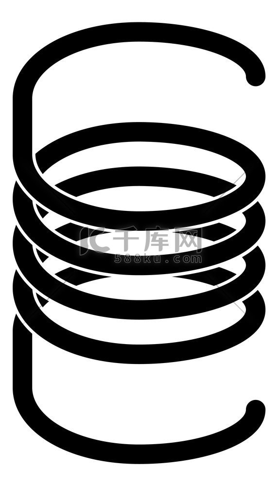 螺旋弹簧图标在白色背景上隔离的柔性金属电缆轮廓螺旋弹簧图标柔性金属电缆轮廓背景图片免费下载_海报banner/高清大图_千库网(图片编号 ...