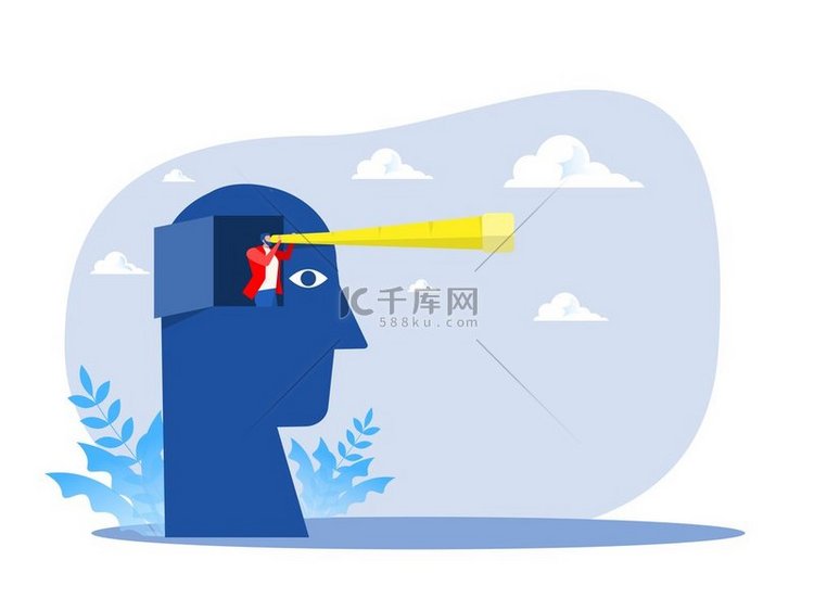 有远见的人看到商业机会概念、望远镜或小望远镜看到未来 visionillustration背景图片免费下载_海报banner/高清大图_千库网 ...