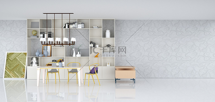 书房c4d室内书房空间场景背景图片免费下载-千库网