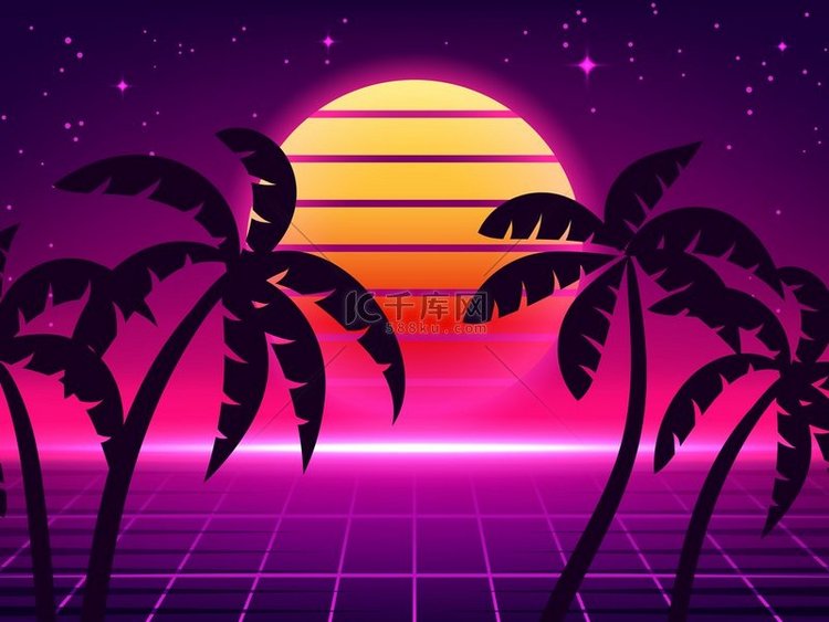 复古 80 年代背景。背景图片免费下载_海报banner/高清大图_千库网(图片编号6206227)