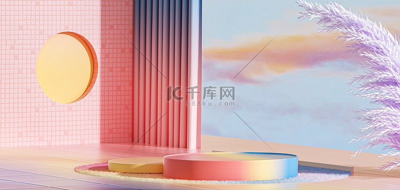 C4D渐变虚拟背景图片免费下载-千库网