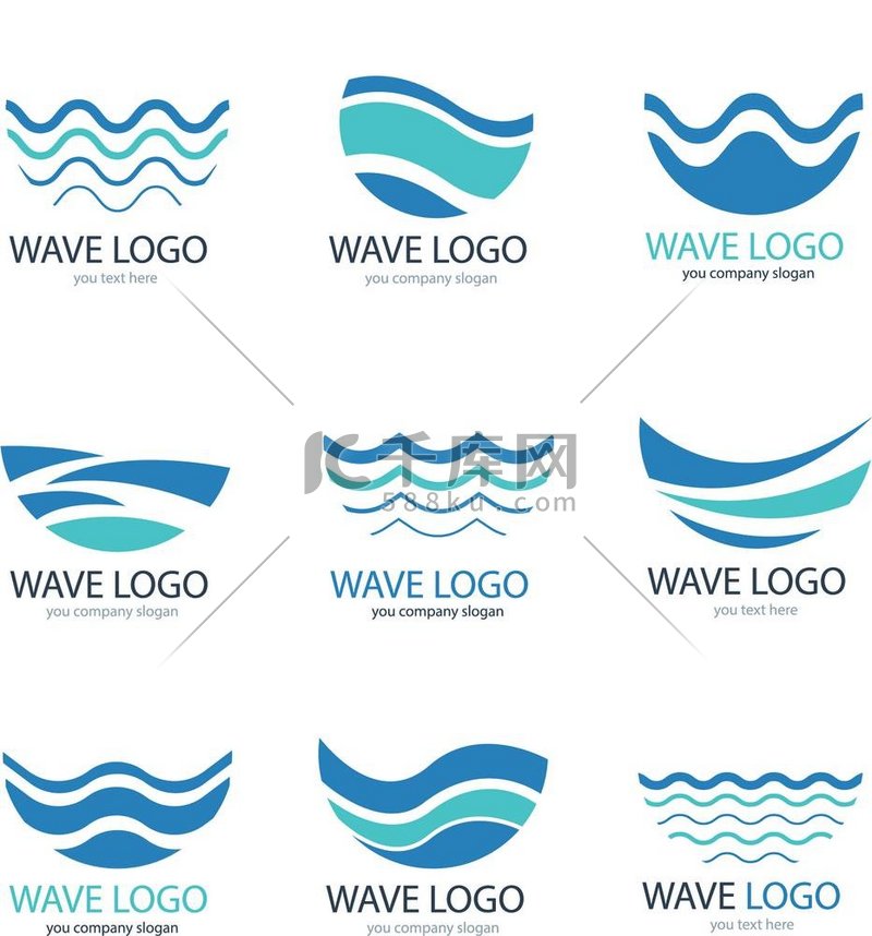 水主题矢量艺术标志模板。背景图片免费下载_海报banner/高清大图_千库网(图片编号6375564)