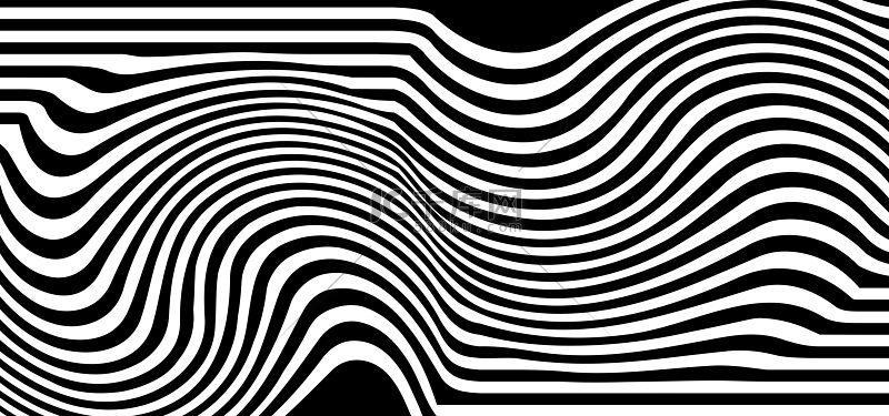 错觉线条黑白波纹抽象背景图片免费下载-千库网