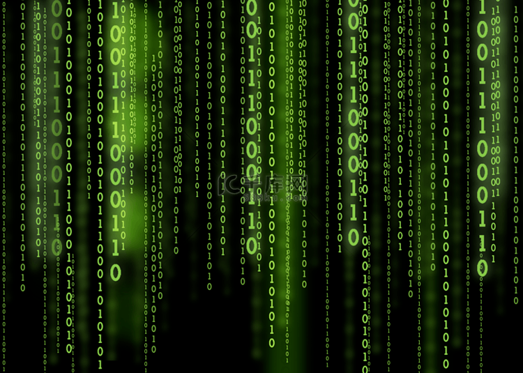 代码二进制光效黑色背景图片免费下载-千库网