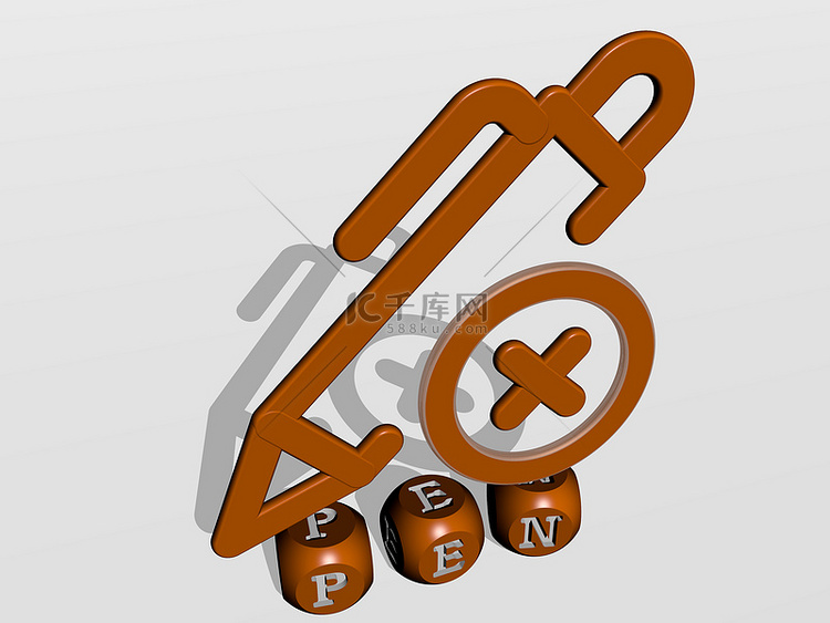 从顶部看，PEN的3D图形图像与金属立方体字母构成的文本垂直地结合在一起，非常适合概念演示和滑行。图解和背景图片免费下载_海报banner ...