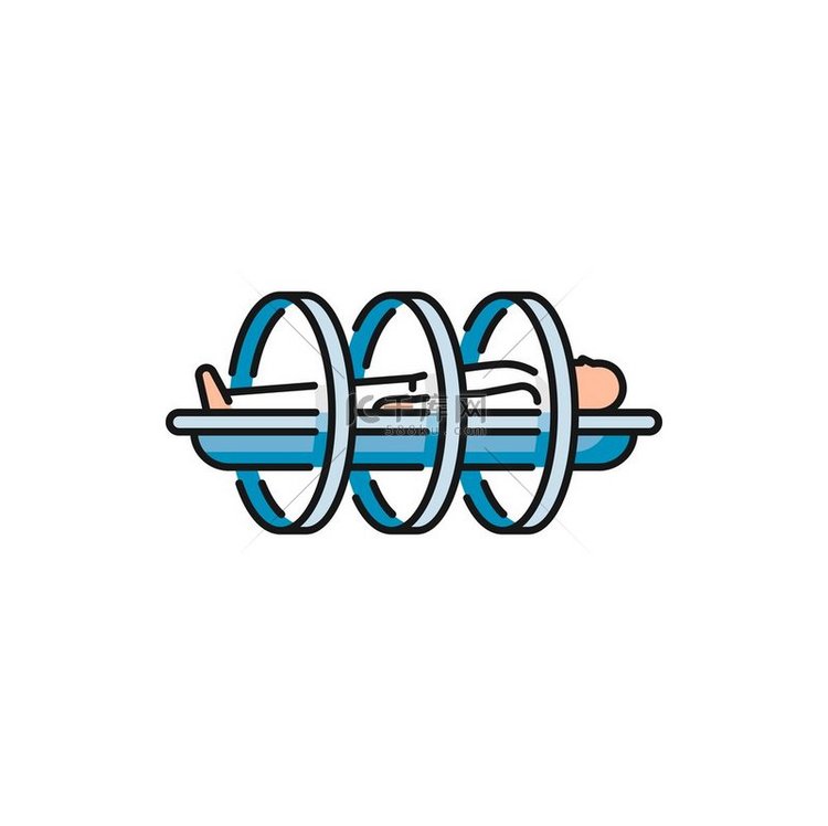 MRI 扫描医学图标、CT 机或放射扫描仪诊断、彩色线条中的矢量符号。 背景图片免费下载_海报banner/高清大图_千库网(图片编号6202278)