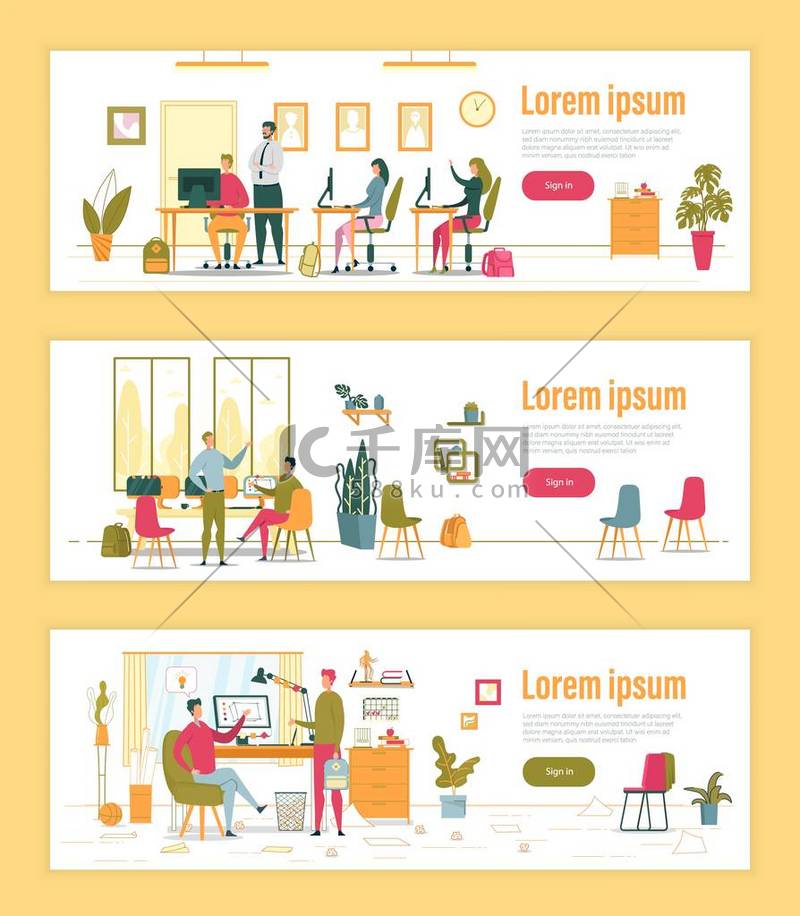 Students at Classroom with Teacher, Sketch Design.背景图片免费下载-千库网