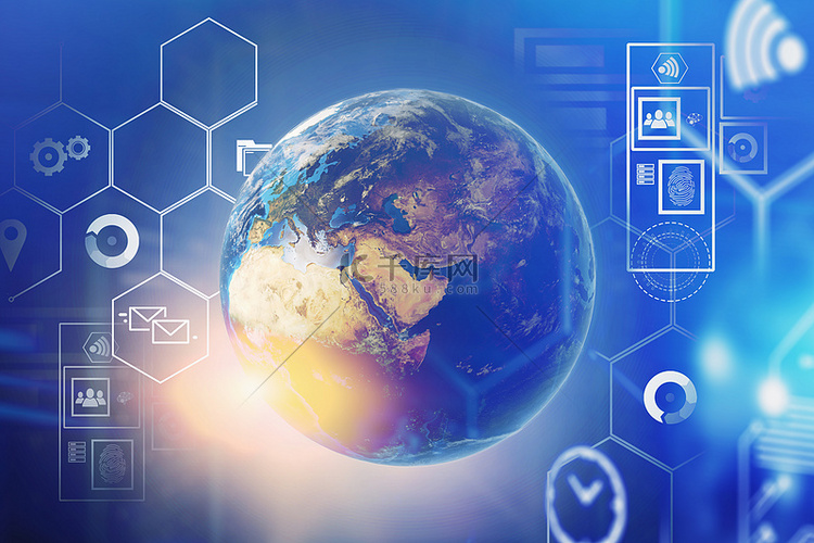 Hi tech interface and Earth背景图片免费下载_海报banner/高清大图_千库网(图片编号6173830)