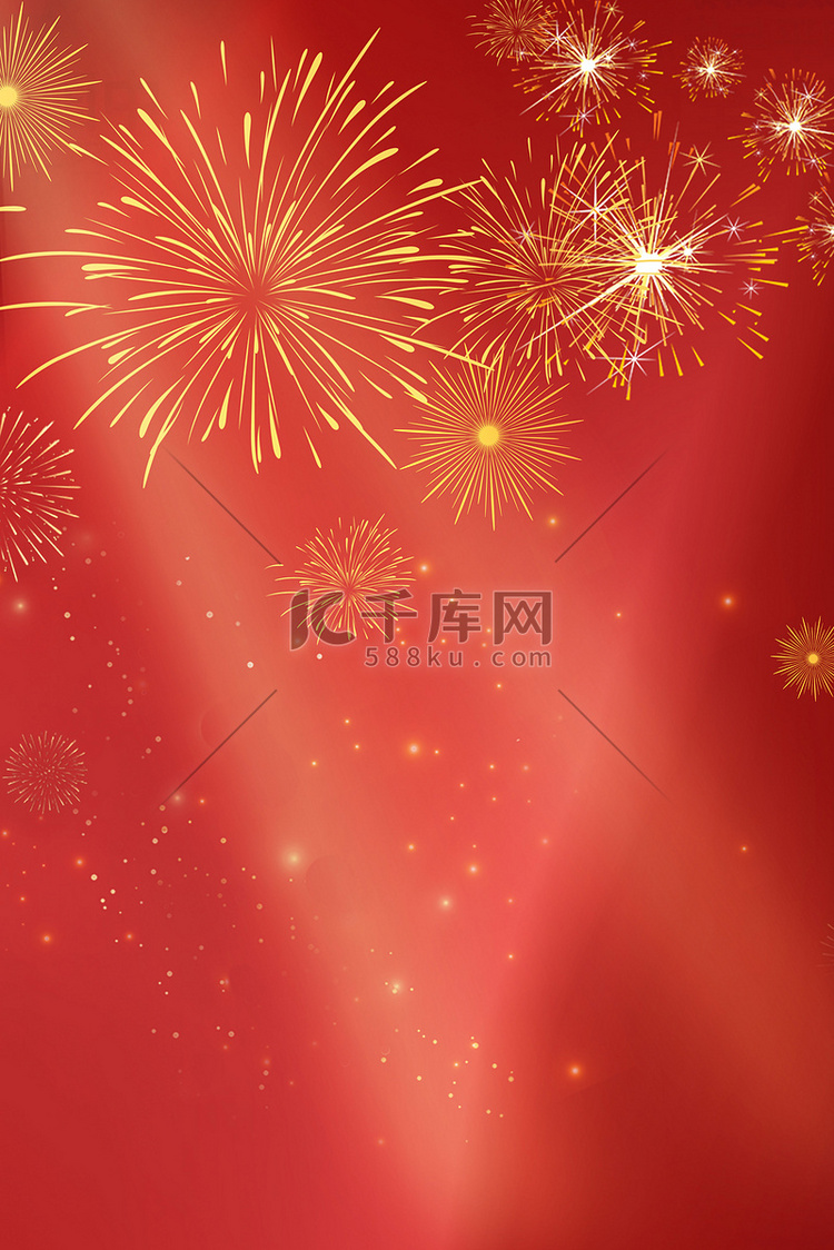 红色炫丽烟花背景素材背景图片免费下载-千库网