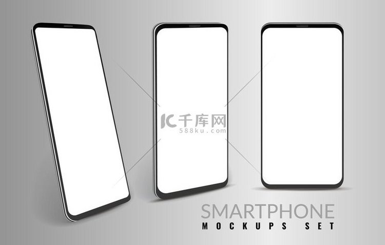 逼真的智能手机样机。背景图片免费下载_海报banner/高清大图_千库网(图片编号6228891)