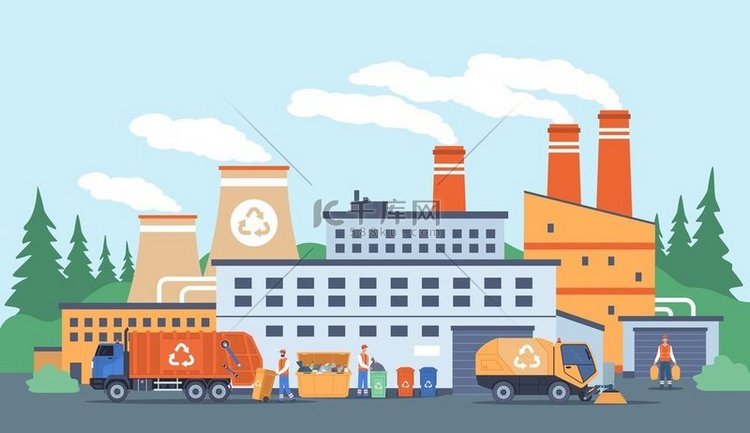 废物工厂城市回收垃圾回收工厂工作流程清洁分拣和运输服务拾荒者垃圾回收再利用行业矢量卡通平面孤立概念废物工厂城市回收垃圾回收厂背景图片免费下载 ...