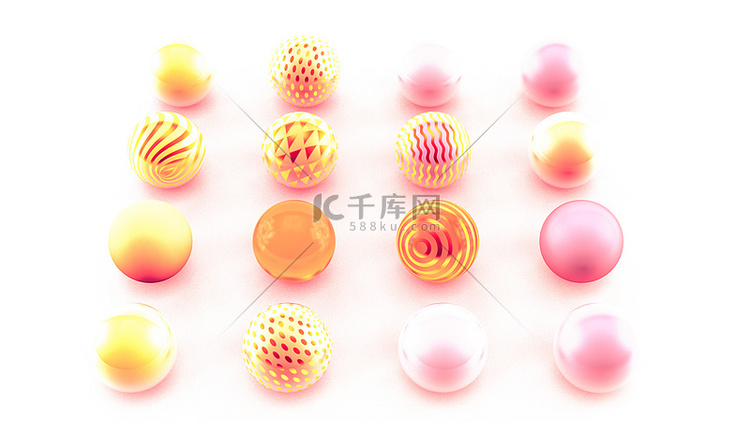 橙色背景与球。 3D说明，3D渲染.背景图片免费下载_海报banner/高清大图_千库网(图片编号6166977)