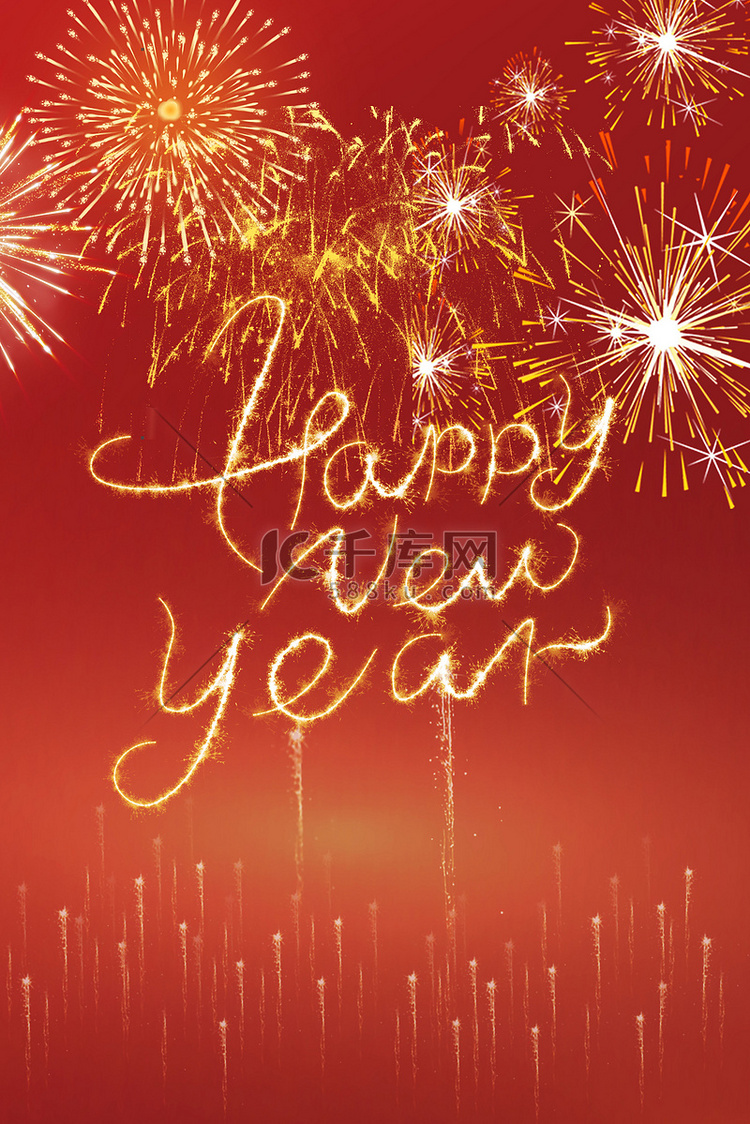 红色烟花绽放高清背景图片免费下载-千库网