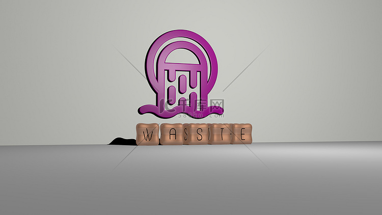 WSTE的3D表示，墙壁上有图标，文本用金属立方体字母排列在镜面，用于概念意义和幻灯片演示。背景和说明背景图片免费下载_海报banner/高清 ...