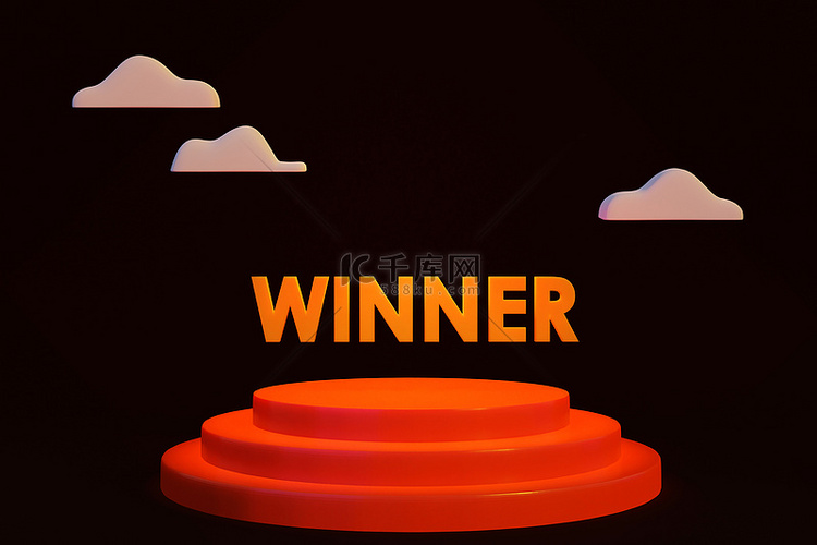获奖者文本在舞台上的黑色背景和天空中的白云背景图片免费下载_海报banner/高清大图_千库网(图片编号6169833)