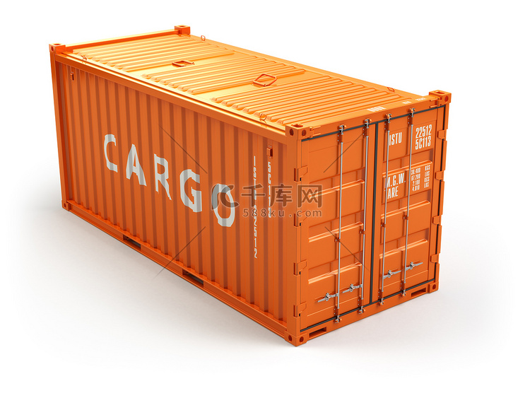 Cargo shipping container isolated on white. Delivery.高清摄影大图-千库网